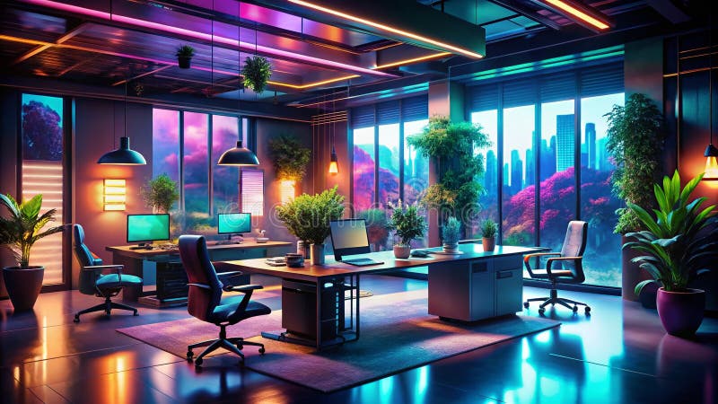 Futuristic Workspace Design Innovative Generative AI Technology ...