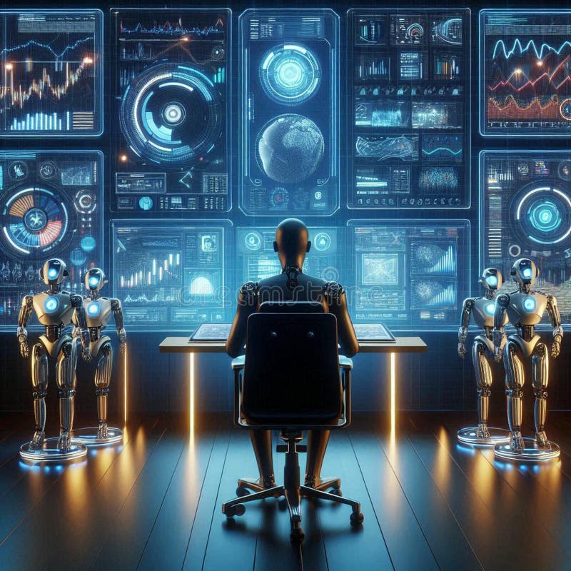 AI-Generated Vision of a Hyper-Efficient AI-Powered Workspace Stock ...