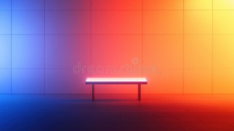 Futuristic Neon Workspace with Quantum Computing Elements in Vibrant ...