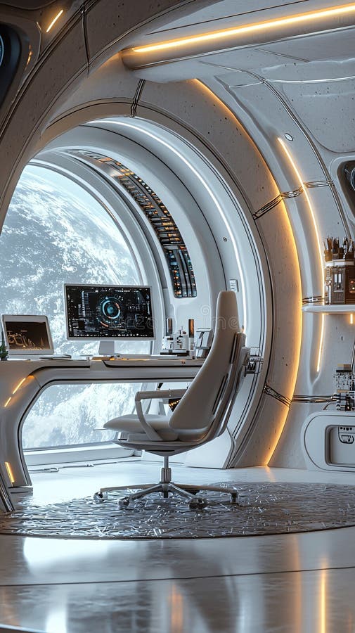 Future capsule office stock illustration. Illustration of science ...