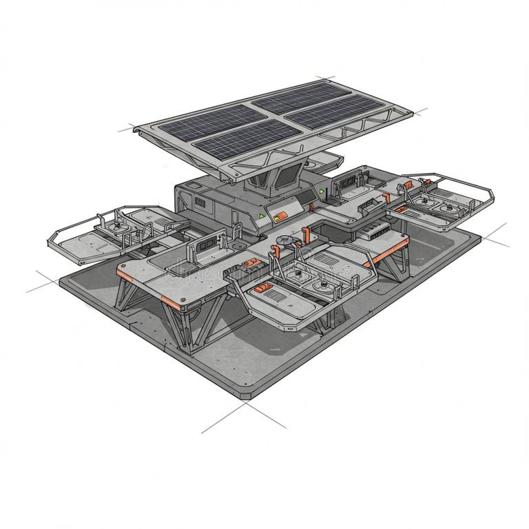 Futuristic Workstation Concept Featuring a Detailed and Complex Design ...