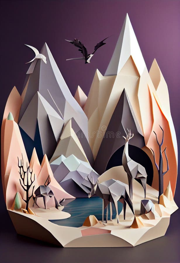 Futuristic World Made of Paper. AI Generated Stock Illustration ...