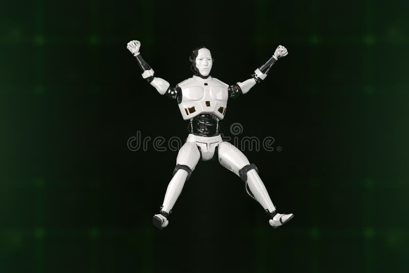 Futuristic World Robots are Running. Presentation of Technology with ...