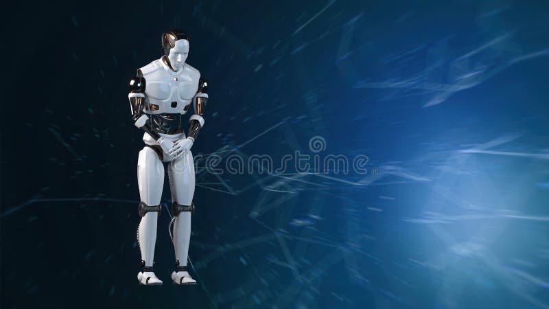 Futuristic World Robots are Running. Presentation of Technology with ...