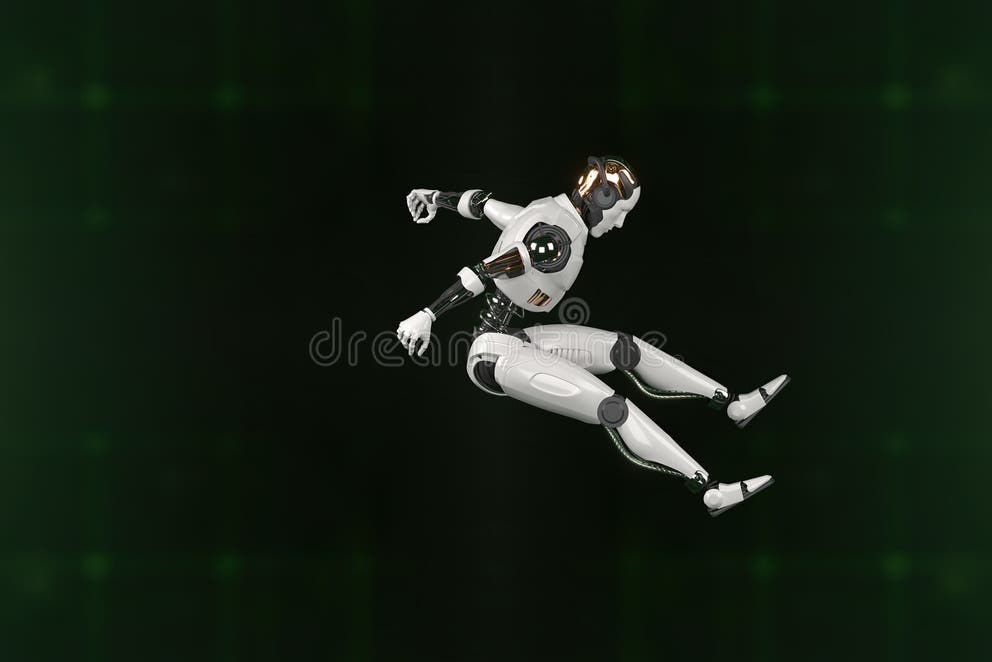 Futuristic World Robots are Running. Presentation of Technology with ...