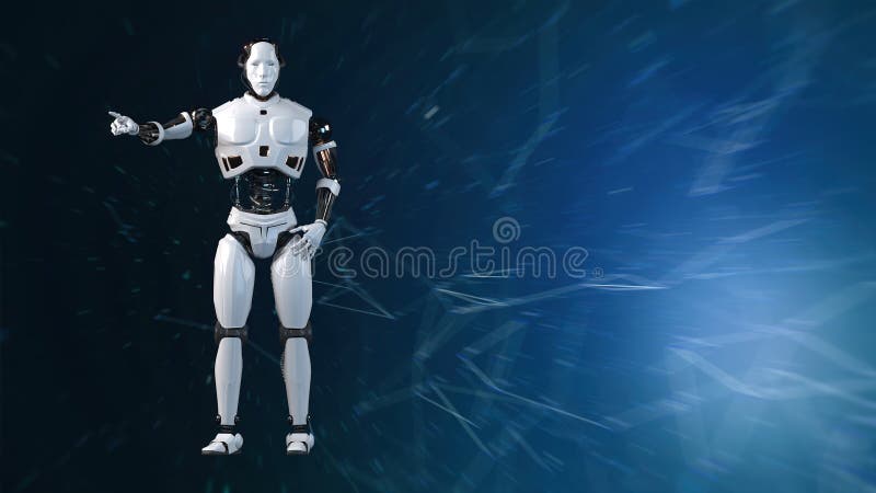 Futuristic World Robots are Running. Presentation of Technology with ...