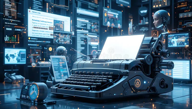 Futuristic Writer: AI and Technology in Creative Writing Stock ...
