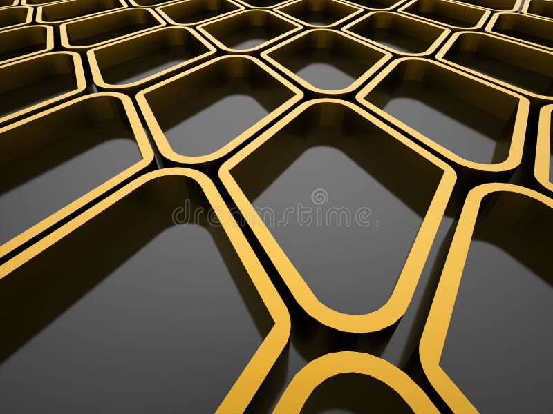 Futuristic yellow elements stock illustration. Illustration of digital ...