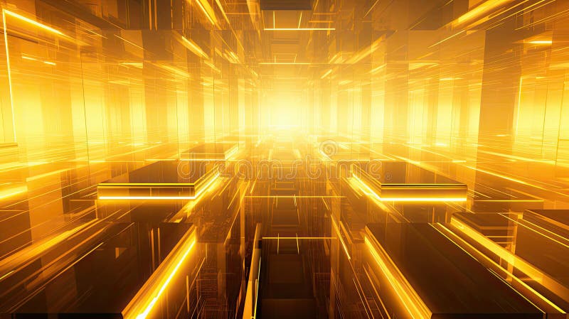 Futuristic Yellow Technology Background Stock Illustration ...