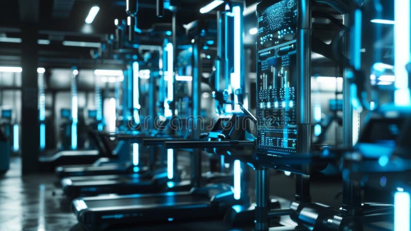 A Futuristiclooking Gym Filled with Athletes Hooked Up To Machines and ...