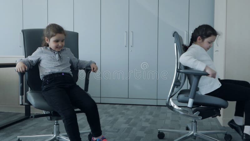 Adorable Preschool Child Working on Computer at Table in Office Stock ...