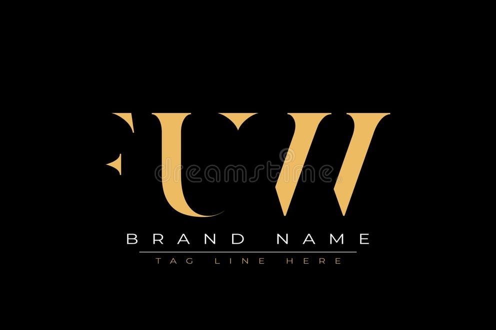 FUW Abstract Letter Logo Design Stock Vector - Illustration of gold ...
