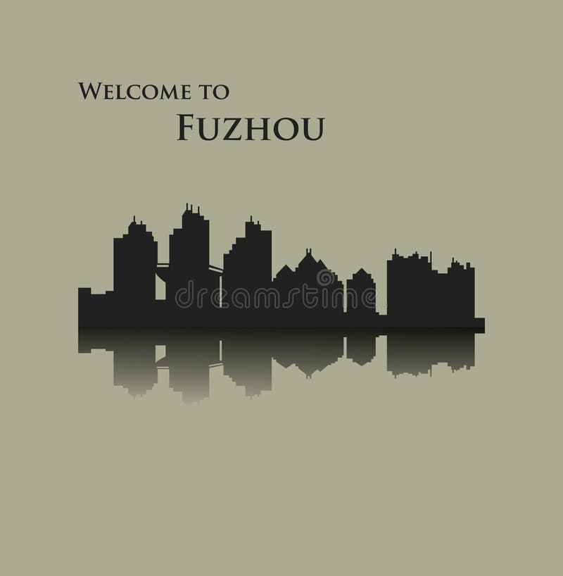 Fuzhou, China City Silhouette Stock Vector - Illustration of landmark ...