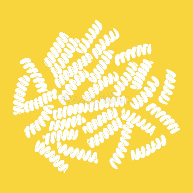 Fusilli Pasta Illustration. Scattered Hand Drawn Pasta Stock Vector ...