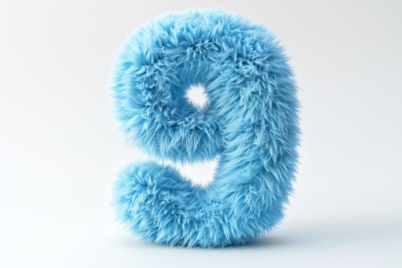 Fuzzy Blue Number Nine with a Fuzzy Blue Number Zero with Generative AI ...