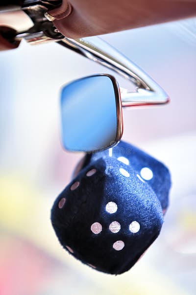 Fuzzy Dice on Rear View Mirror Stock Photo - Image of view, retro: 9284538