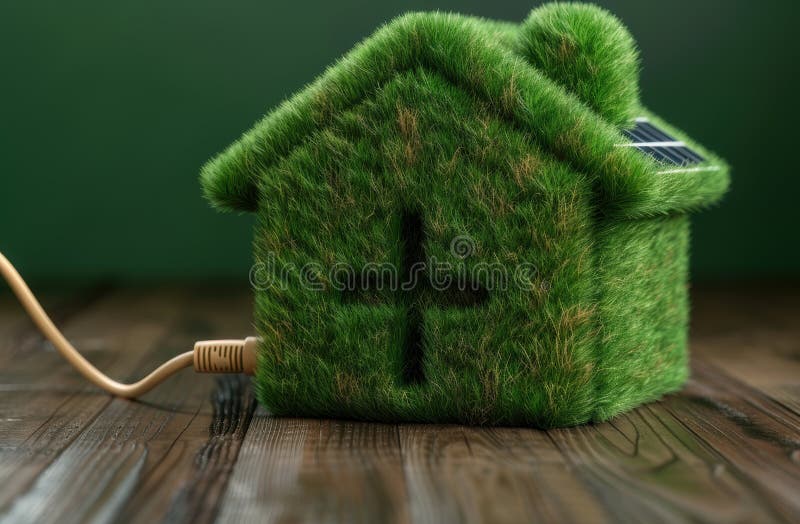 Fuzzy Green Computer Mouse on Wooden Table Stock Illustration ...