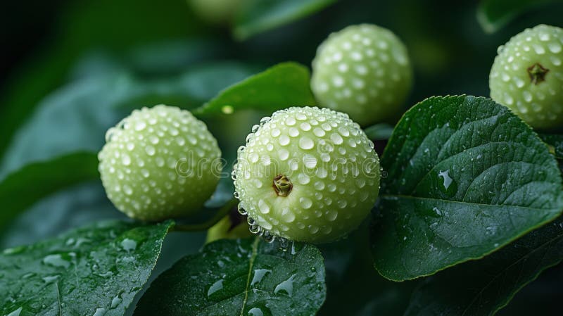 Fuzzy green fruit. AI stock photo. Image of green, closeup - 365651526