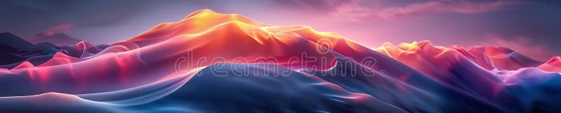 Fuzzy Mountain Shapes Blending into Each Other Spectrum Color ...