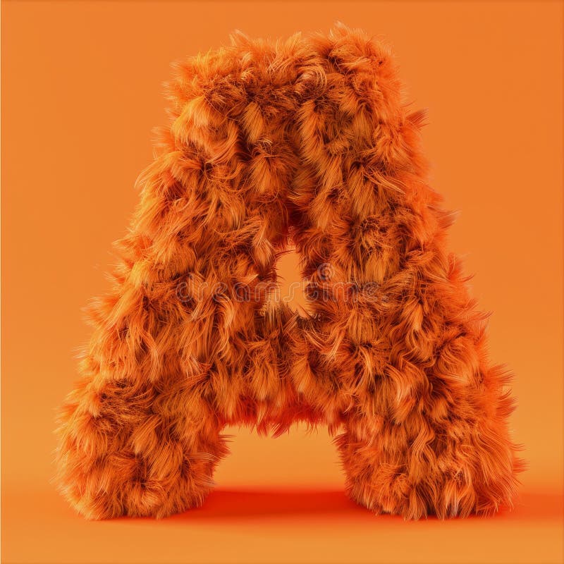 Fuzzy Orange Letter a on an Orange Background Stock Illustration ...