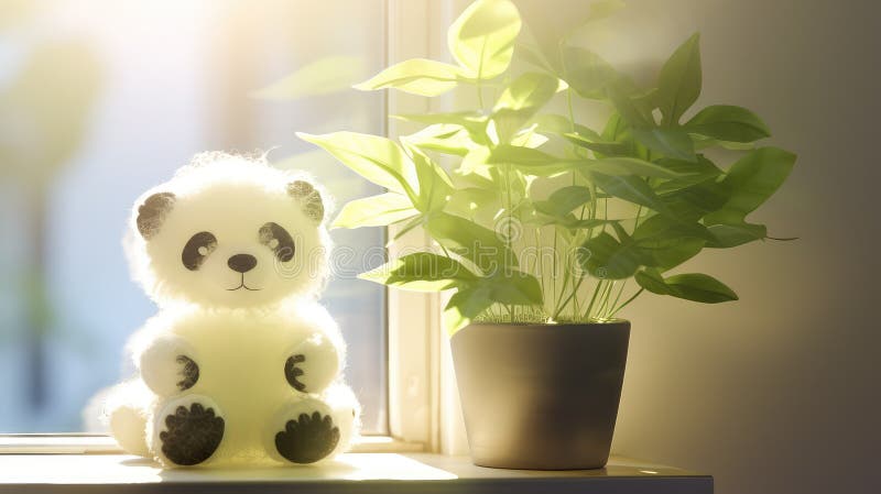 Fuzzy panda plant stock illustration. Illustration of glow - 368359396