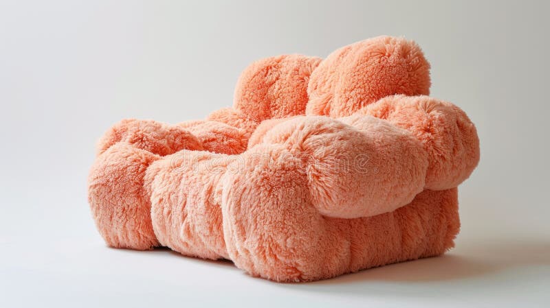 Fuzzy Plush Chair in Peach Fuzz Color Stock Image - Image of technology ...