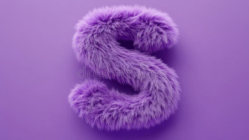 Fuzzy Purple Letter S on a Matching Background, Bold Vibrant Texture ...
