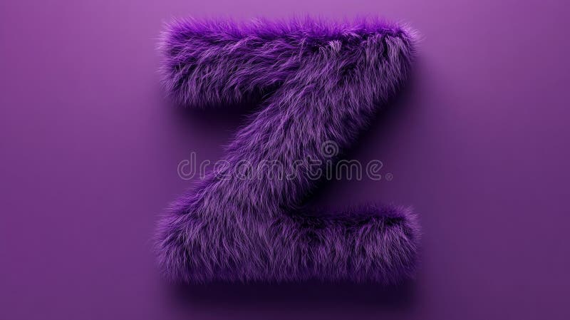 Fuzzy Purple Letter Z on a Matching Purple Background, Displaying a ...