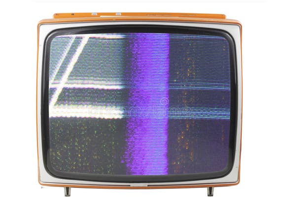 Fuzzy tv stock image. Image of broadcast, retro, screen - 5240433