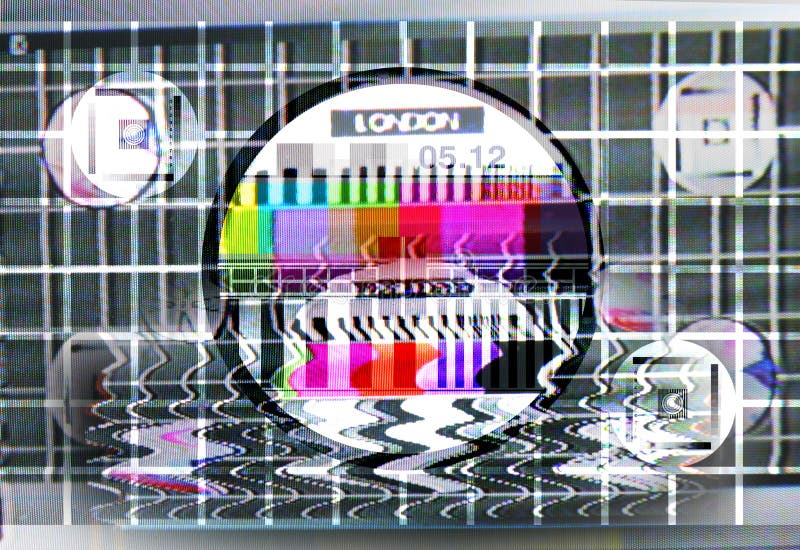 Fuzzy tv test card stock illustration. Illustration of broadcast - 483151