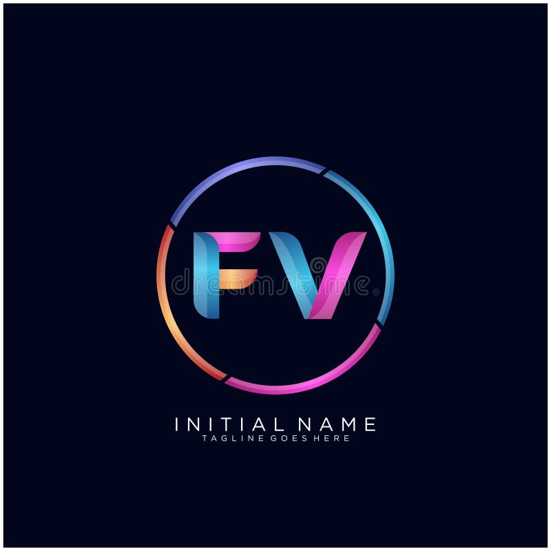 FV Letter Logo Icon Design Template Elements Stock Vector ...