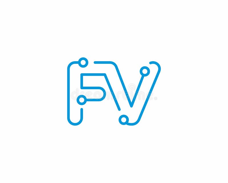 FV Letters, Electronic Circuit, Technology Logo Design Vector 001 Stock ...
