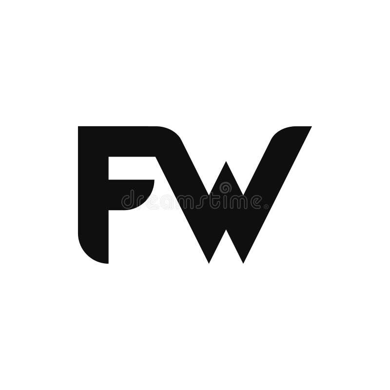 FW Letter Logo Design with Simple Style Stock Vector - Illustration of ...