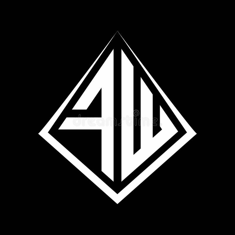 FW Logo Letters Monogram with Prisma Shape Design Template Stock Vector ...