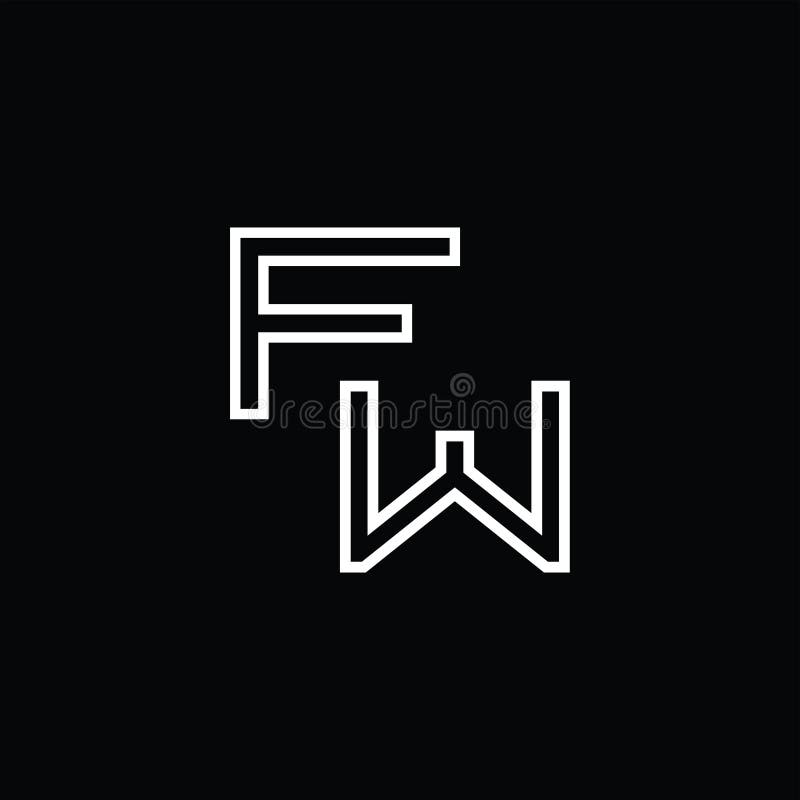 FW Logo Monogram with Line Style Design Template Stock Vector ...