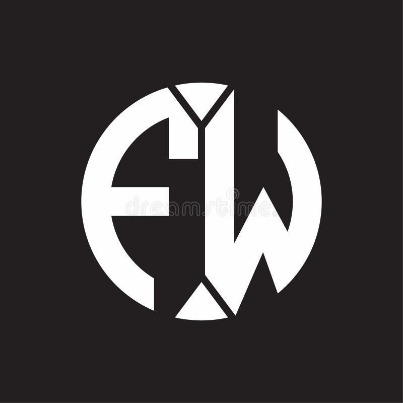 FW Logo Monogram with Piece Circle Ribbon Style Stock Illustration ...