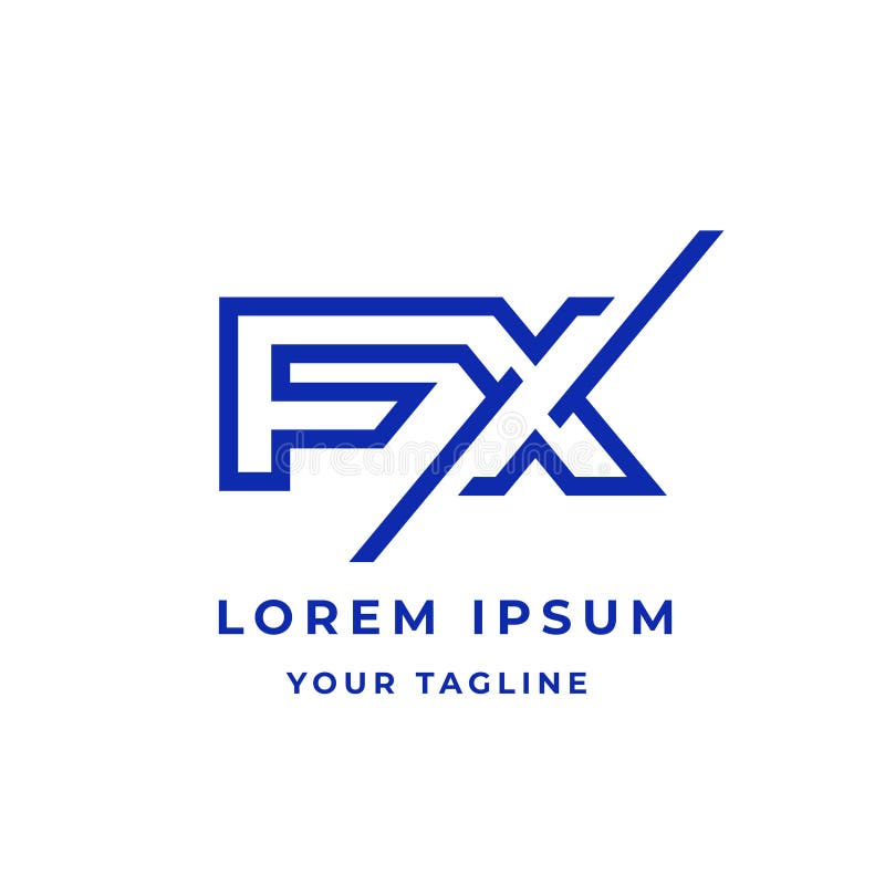 FX Company Logo Design in Blue Color Stock Vector - Illustration of ...