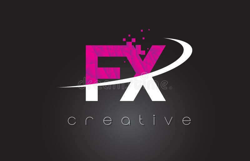 FX F X Creative Letters Design with White Pink Colors Stock Vector ...