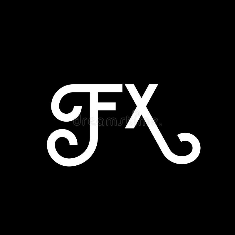FX Letter Logo Design on Black Background. FX Creative Initials Letter ...