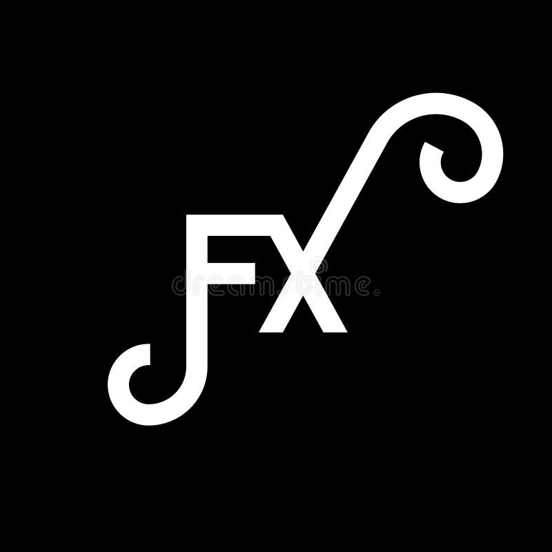 FX Letter Logo Design on Black Background. FX Creative Initials Letter ...