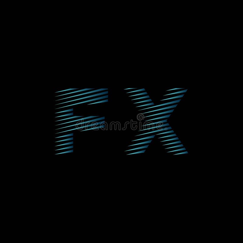 FX Monogram Lines Style Blue Light Vector Stock Vector - Illustration ...