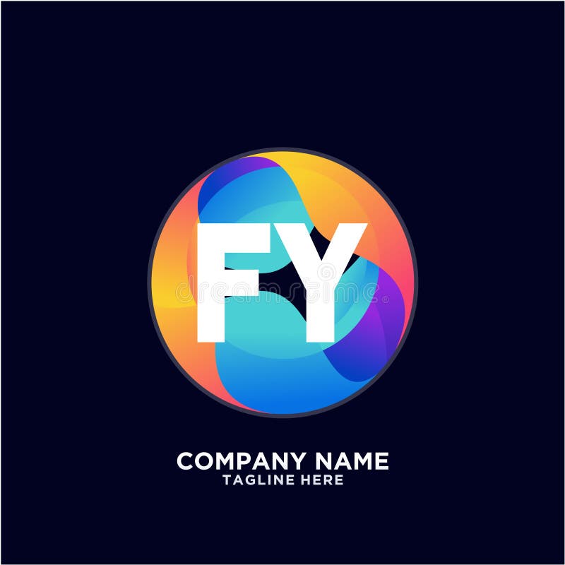 FY Initial Logo with Colorful Circle Template Vector Stock Vector ...