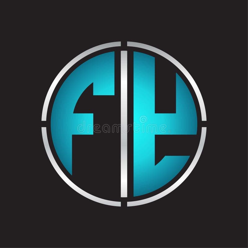 FY Logo Initial with Circle Line Cut Design Template on Blue Colors ...