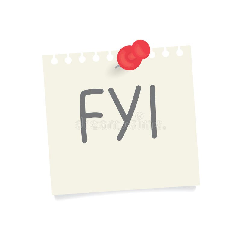 FYI for Your Information Written on Memo Note Stock Vector ...
