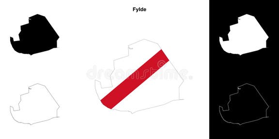 Fylde outline map stock vector. Illustration of boundary - 334902494