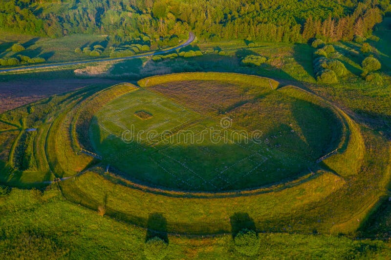 Fyrkat Viking Ring Fortress in Denmark Stock Photo - Image of structure ...