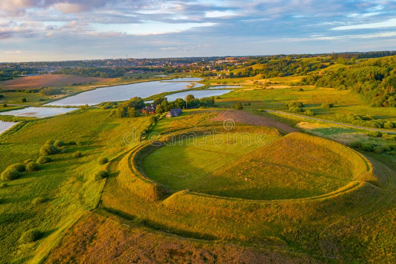 Fyrkat Viking Ring Fortress in Denmark Stock Photo - Image of ancient ...
