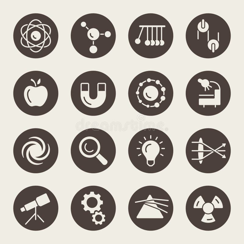 Fysiksymboler vektor illustrationer. Illustration av diagram - 97218725