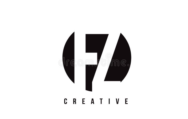 FZ F Z White Letter Logo Design with Circle Background. Stock Vector ...