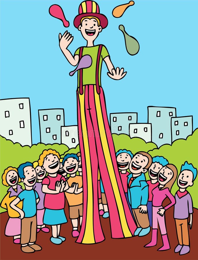 En Man Som Jonglerar Ben, Medan Cykla Vektor Illustrationer ...